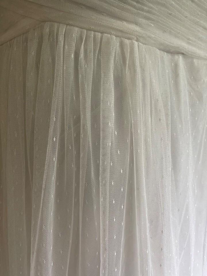 Galina Size 20W Strapless Dot Tulle Soft White Wedding Dress NWT Style ...