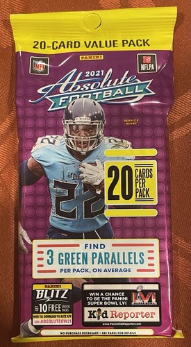 2021 Absolute Football Value Cello Fat Pack 20 Cards Brand New Factory ...