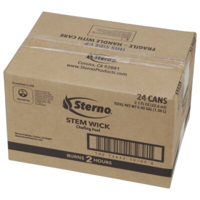 CASE - 24 Pcs Sterno Stem Wick 2 Hour Chafing Fuel / Survival ...