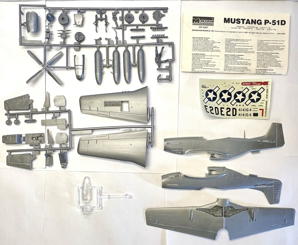 Monogram Mustang P-51D 1:48 Scale Model Kit Model 5207 | eBay
