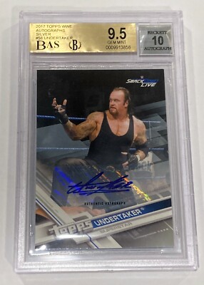 Undertaker 2017 Topps WWE Autograph Card Auto BGS Gem Mint 9.5 Silver ...