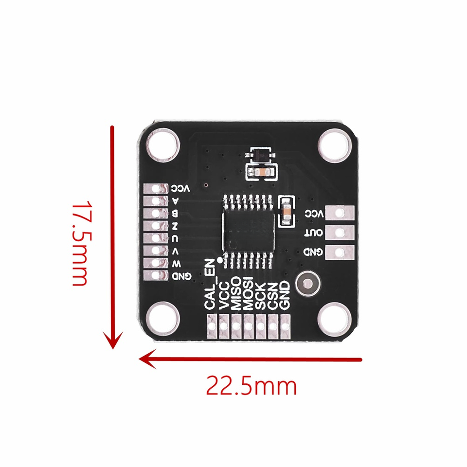 Magnetic encoder MT6835 0 to 360 degrees absolute angle ABZ UVW output ...
