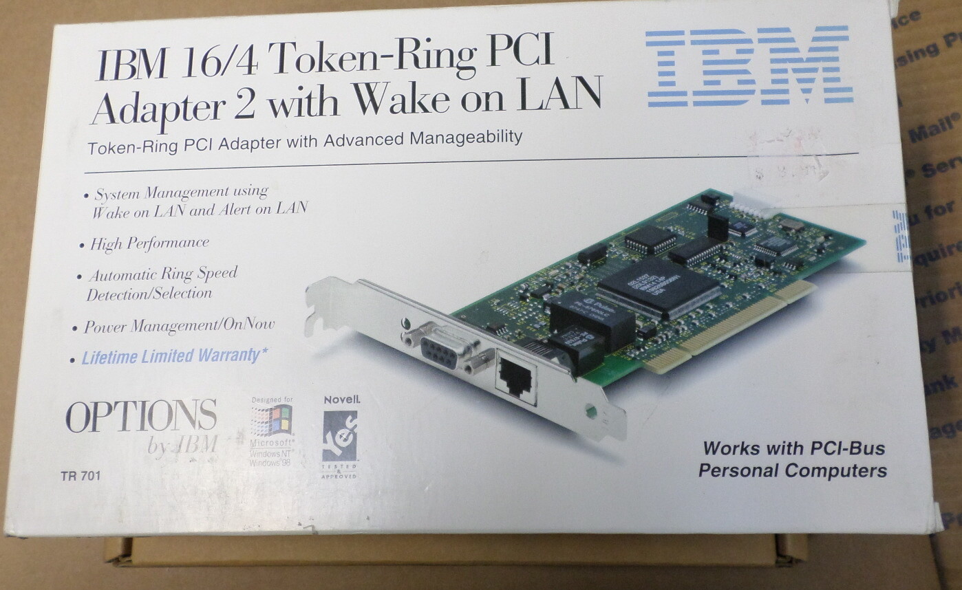 New IBM 30L6208 PCI Token Ring Adapter 2 with Cable New Retail Sealed ...