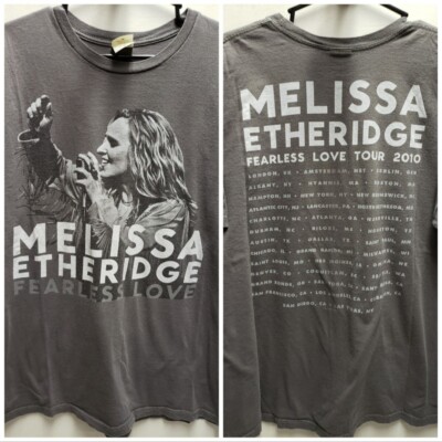 MELISSA ETHERIDGE 2010 concert graphic tee Fearless Love tour shirt ...