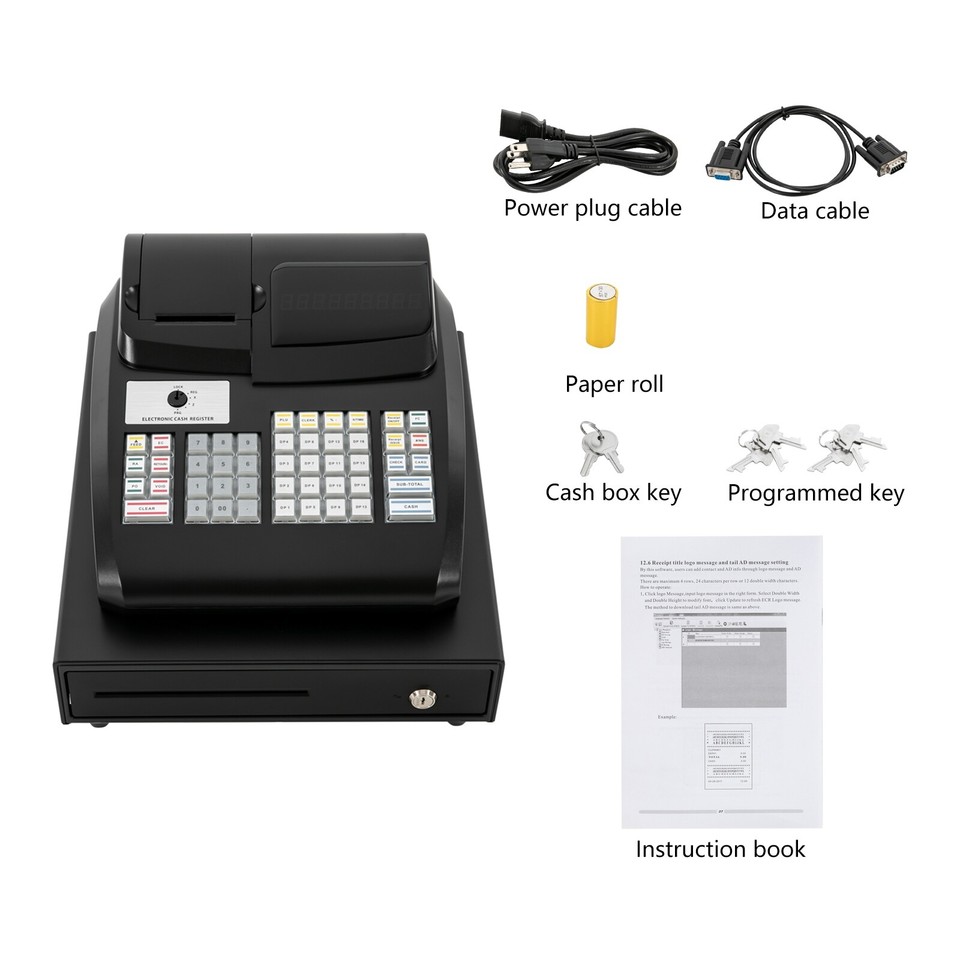 Electronic Cash Register 47 Keys Cash Management System with Thermal ...