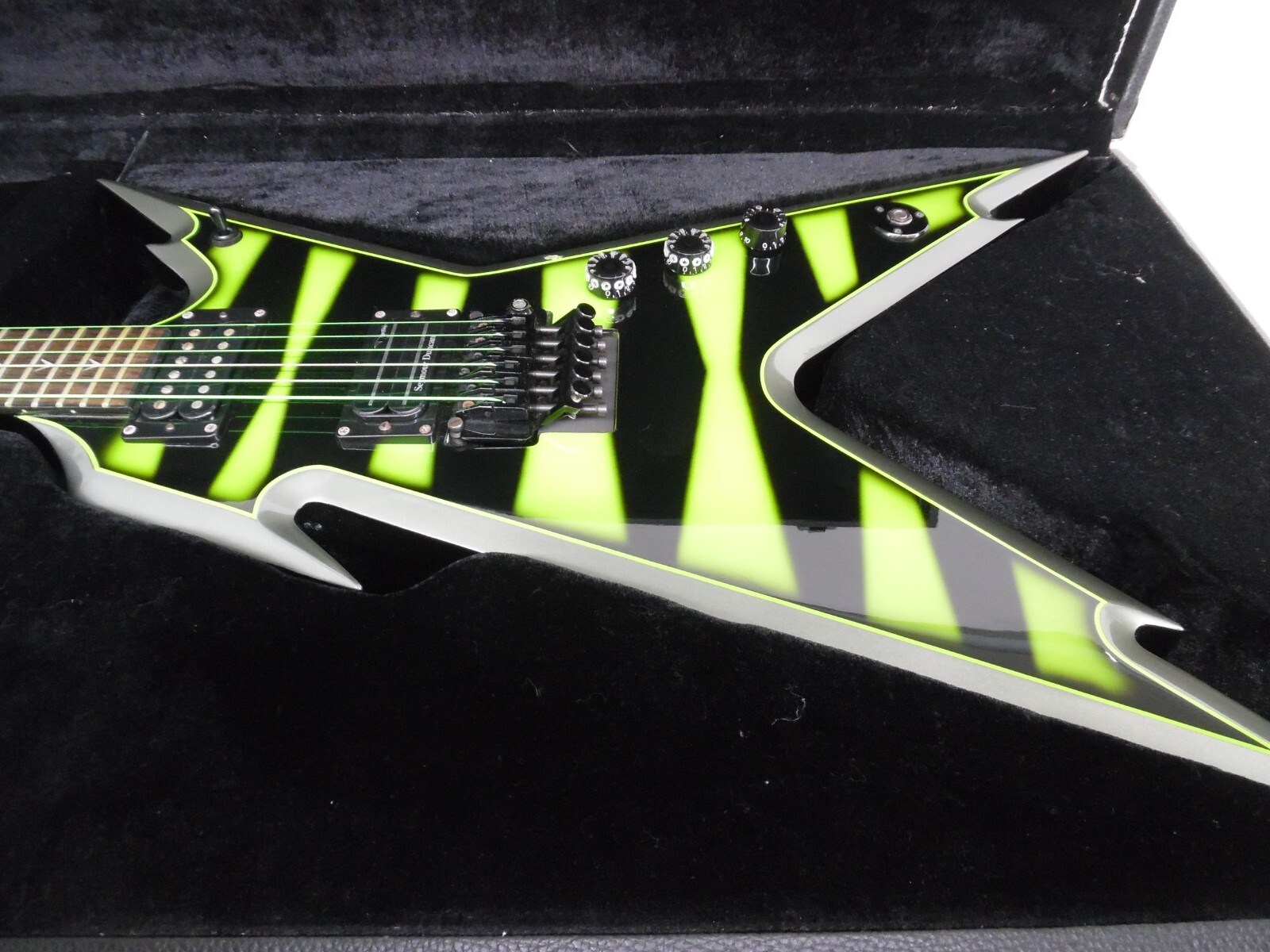 Dean Dime Razorback Bumblebee Slime Green Signature Guitar with Hard ...