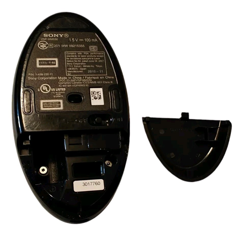 Sony Vaio VGP-WMS30 Wireless Mouse 2.4GHZ Black No Receiver | eBay
