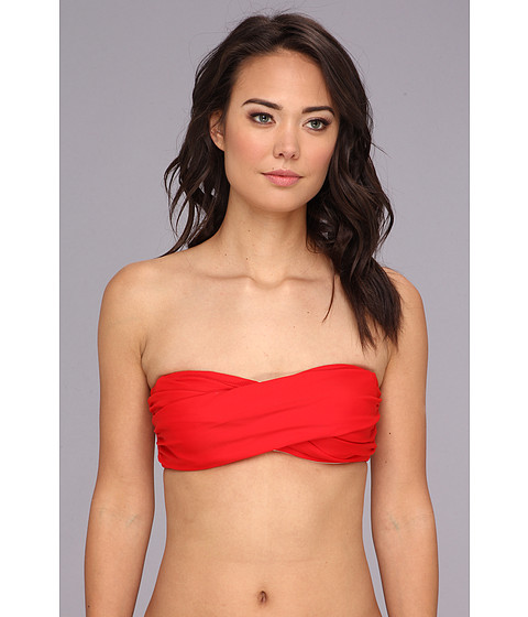 SHOSHANNA SOLID FRONT TWIST BANDEAU STRAPLESS BIKINI SWIM SHOSHANNA SOLID FRONT TWIST BANDEAU STRAPLESS BIKINI SWIM