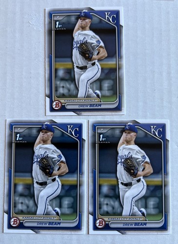 2024 Bowman Draft Drew Beam 3 Card 1st Bowman Lot #BD-75 Kansas City ...