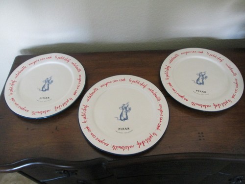 Set Of 3 RAE DUNN 8" Pixar Ratatouille Remy Ceramic Salad Lunch Plates ...