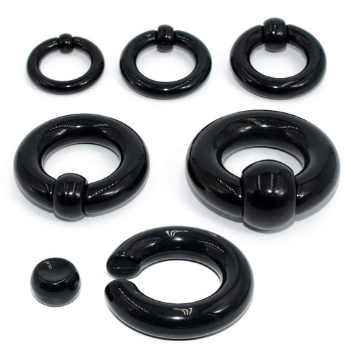 1 Pair Surgical Steel Captive Bead Nose Rings Large Ear Gauge Septum ...