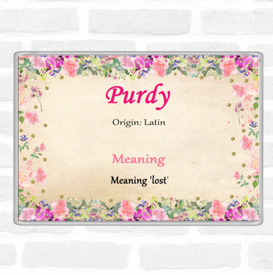 Purdy Name Meaning Jumbo Fridge Magnet Floral | eBay UK