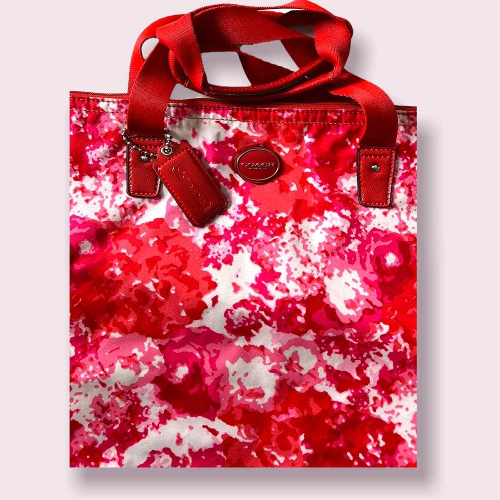 Coach F31441 Nylon Get Away Floral Print Large Packable Tote Shoulder ...