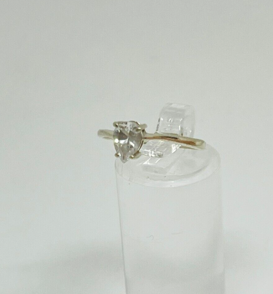 Gorgeous Sparkling White Stone Solitaire Ring 925 Silver Size N1/2~O ...