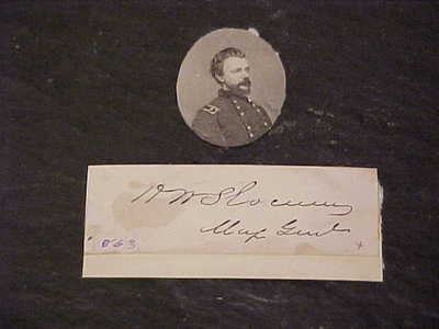 1863 Union General Henry Warner Slocum Autographed Signed Cut New York ...