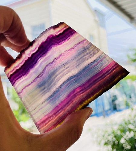 204g Natural colored fluorite quartz crystal energy healing tablets | eBay