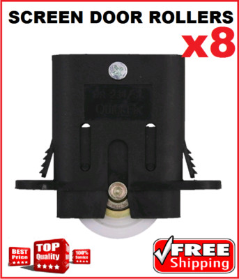 8 x Speed fit Sliding Security Screen Door Roller Spring Loaded Black ...