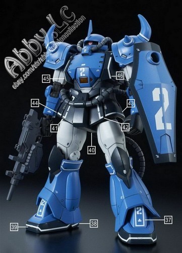 Water Decal for HG 1/144 Prototype Gouf Tactical Demonstrator Dom Test ...
