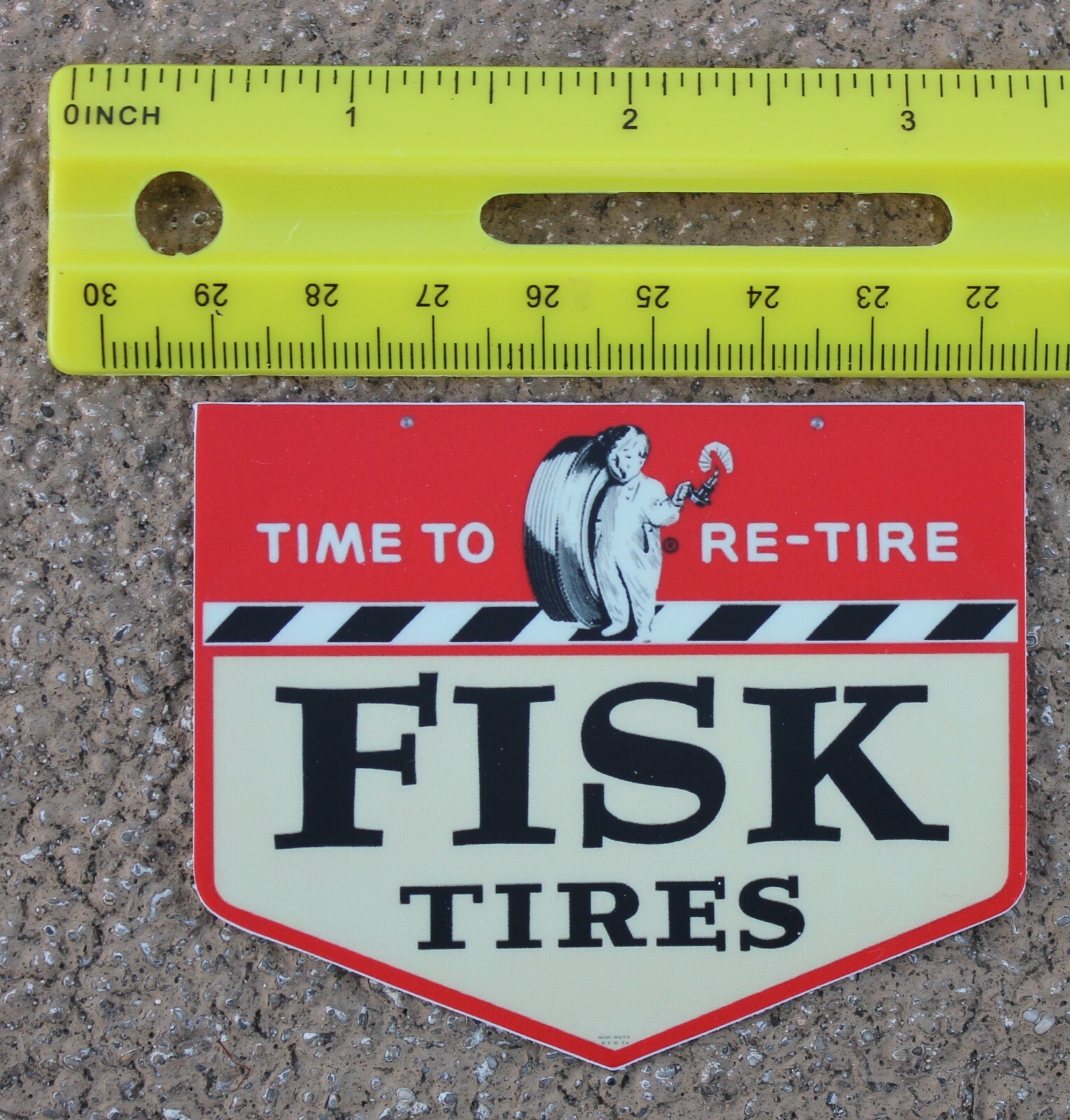 Retro Vintage Fisk Tires "Time To Re-Tire" Vinyl Sticker 3 inch ...