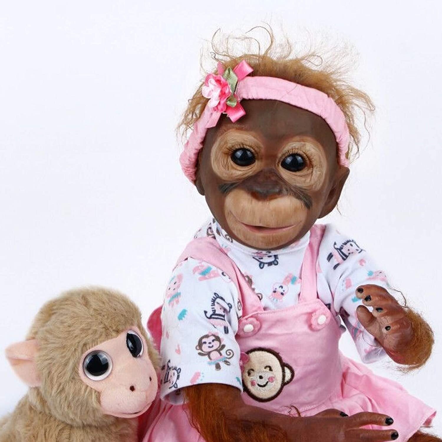 20" Reborn Dolls Baby Handmade Realistic Vinyl Silicone Monkey Newborn ...