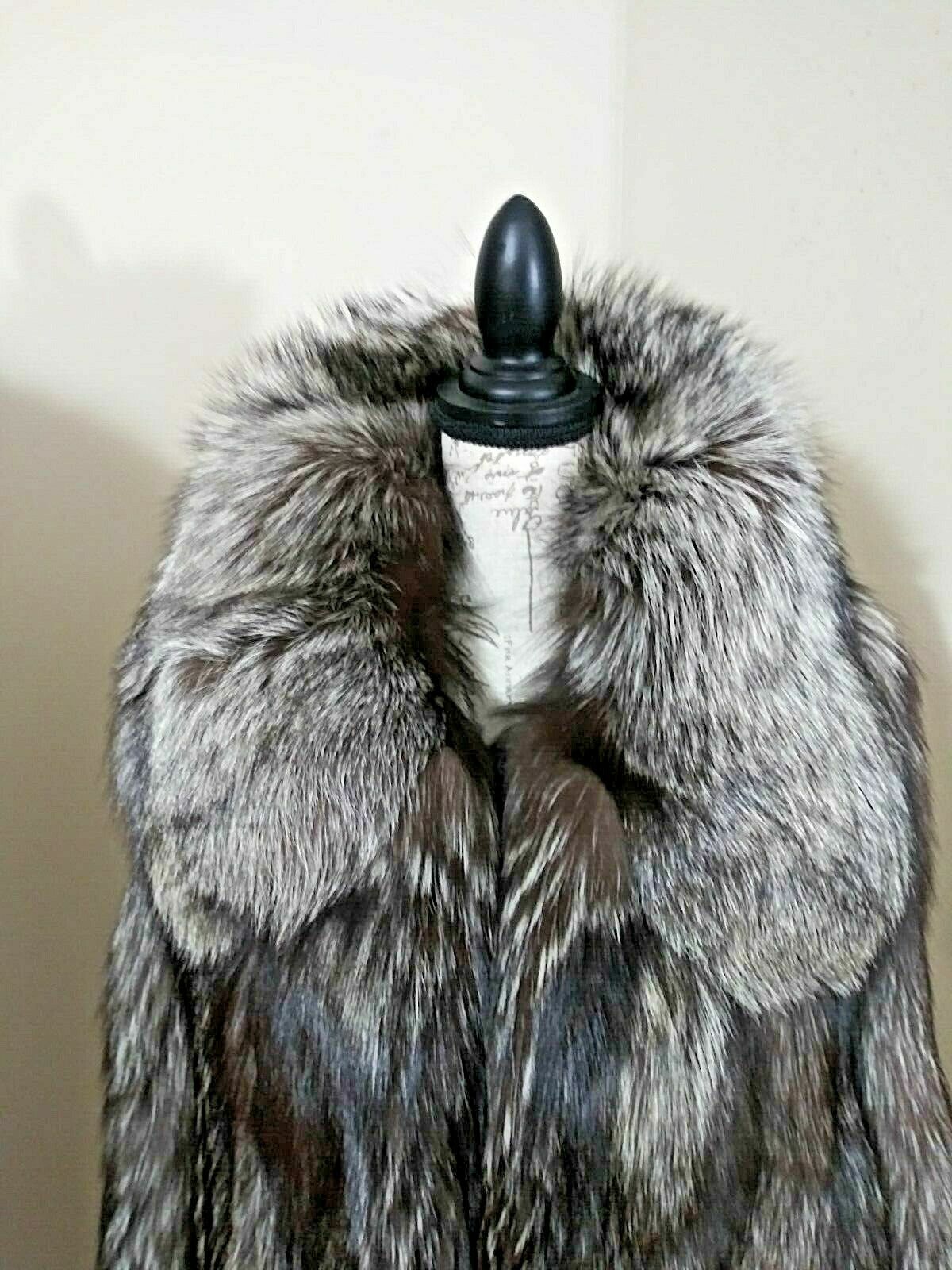 ***REAL SILVER FOX FUR COAT*** - Gem