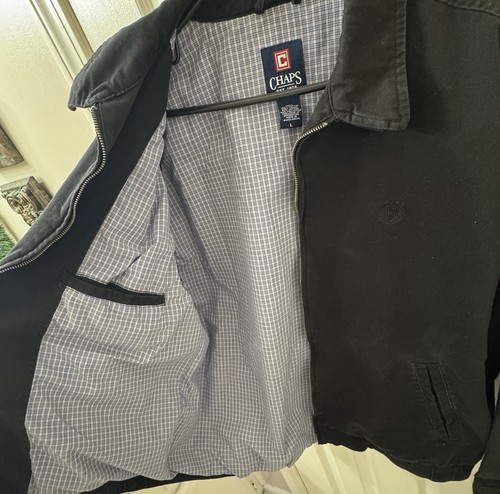 Chaps Plaid Lined Collared Zip-Up Golf Harrington Jacket Size Large | eBay