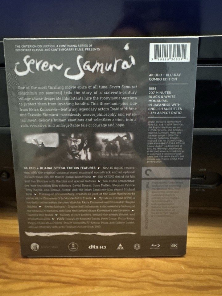 Seven Samurai *4K/Blu-Ray* (Criterion Collection) (Ultra HD, 1954 ...