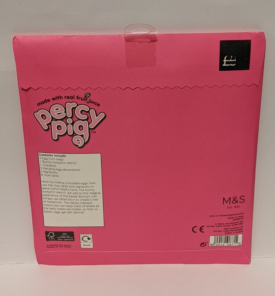 Percy Pig Easter Egg Hunt Kit Bunny Footprint Stencil Decorations Gift ...