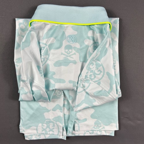 G/Fore G4 Golf Shirt Polo Sleeve Logo Skulls Tees Camo Print Medium ...