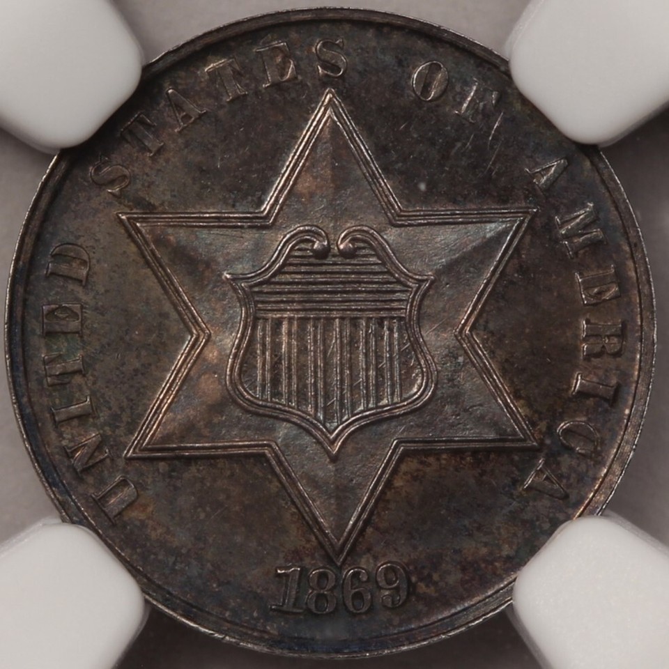 1869 Three Cent Piece - Silver Type 3 3CS NGC PR65 | eBay