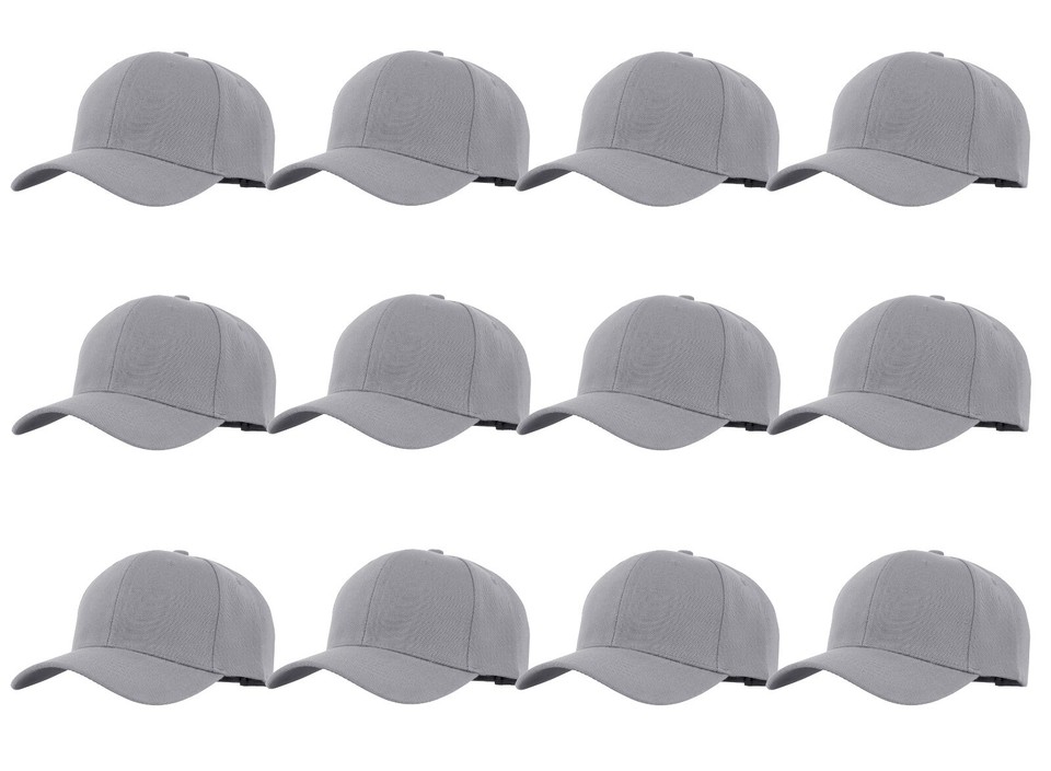 Plain Blank Solid Adjustable Baseball Cap Hats wholesale lot 12pcs | eBay