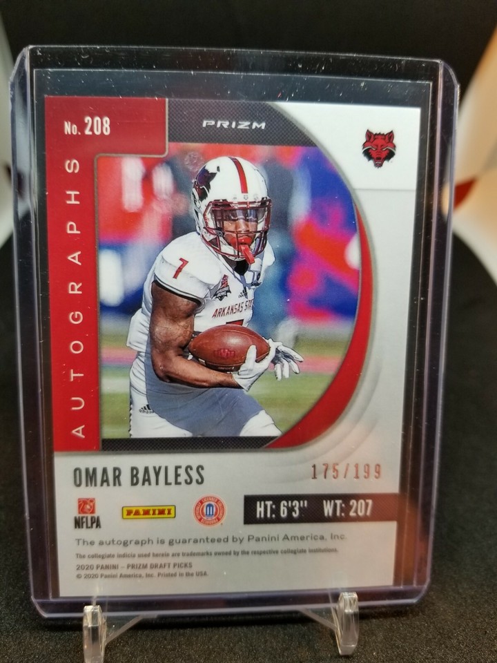 Omar Bayless 2020 Panini Prizm Draft Picks Purple/Green RC Auto 175/199 ...