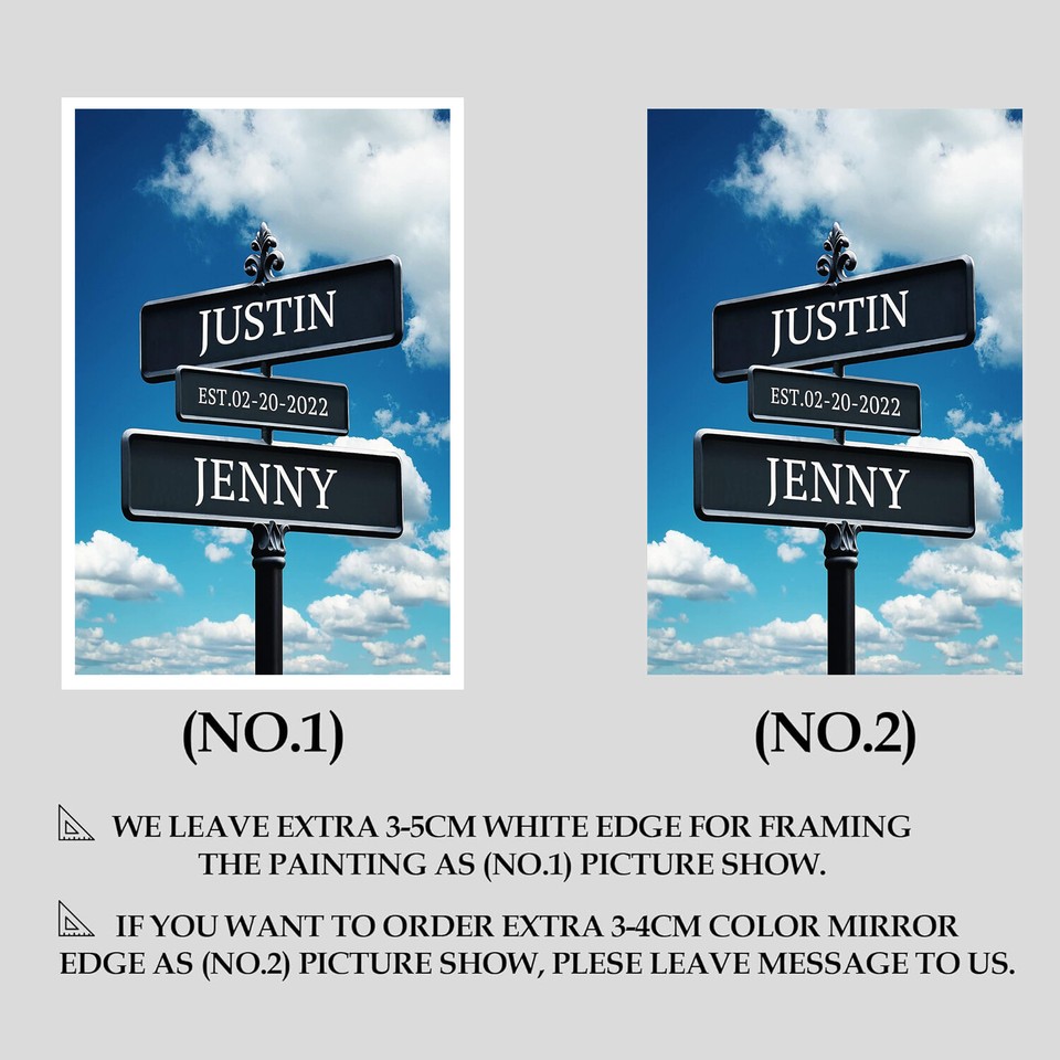 Crossroads Sign Couple's Name and Date on Street Sign Green Road Matte ...