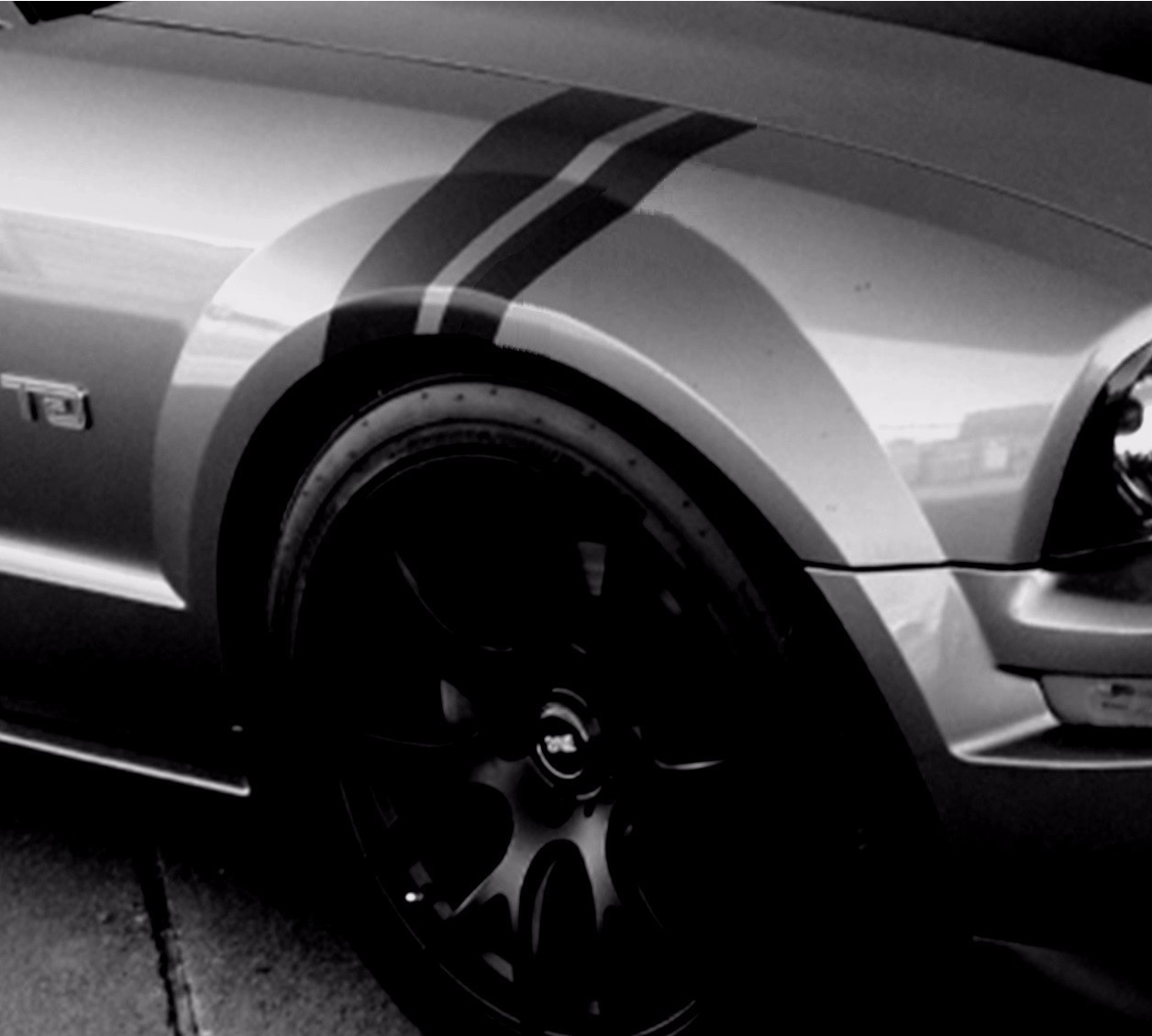 2"&3" Black Vinyl FENDER RACING STRIPES Passenger Side (Fits Ford ...