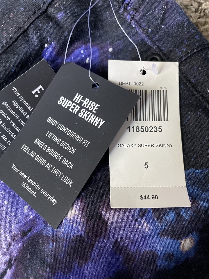 Hot Topic HT Denim Hi-Rise Galaxy Super Skinny Jeans Size 5 New With ...