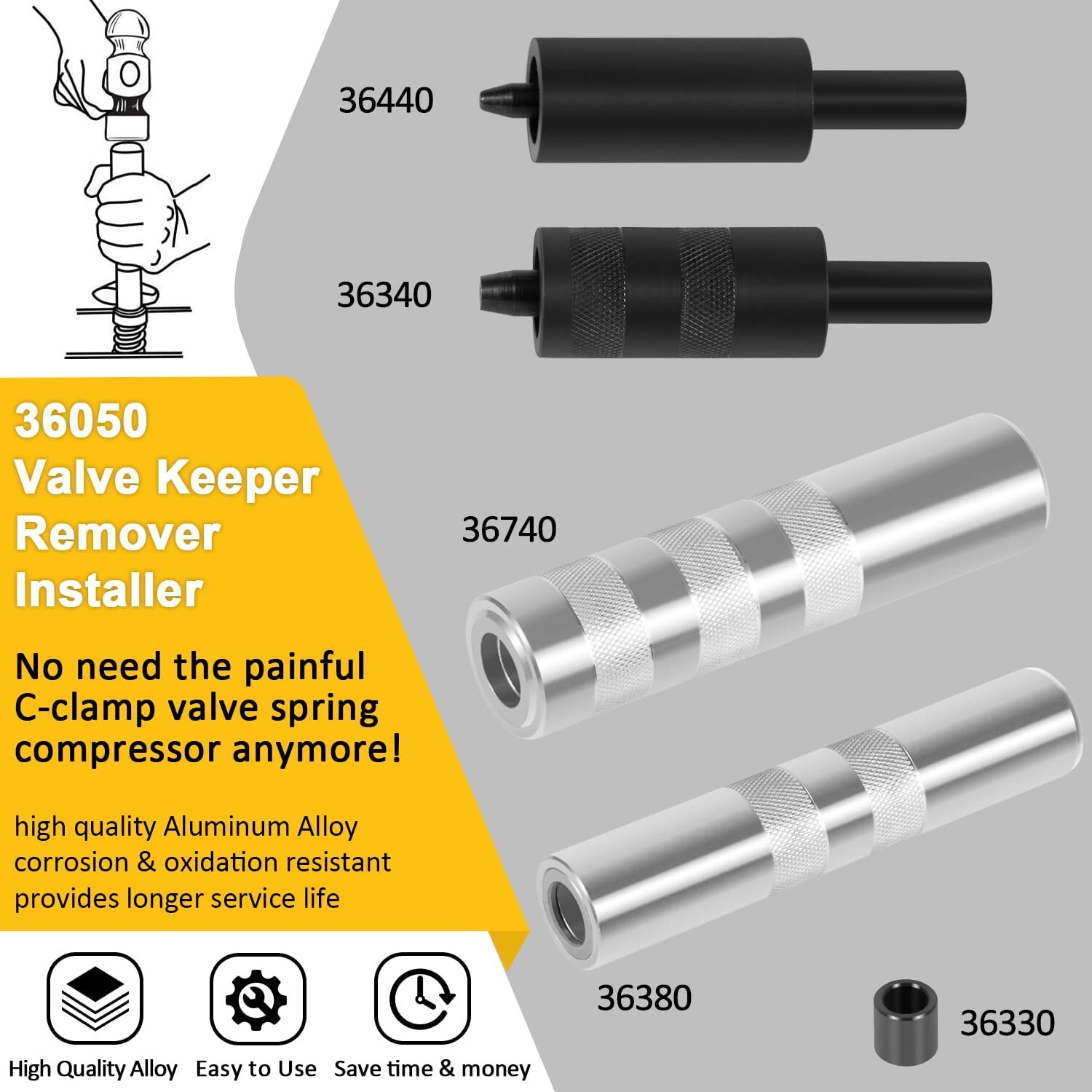 36050 Valve Keeper Remover and Installer Kit w/ Valve Stems - Car ...