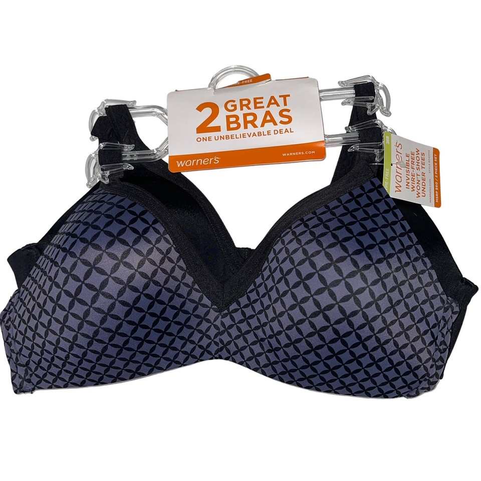 Warner's Bra Wirefree Padded Seamless Cup Invisible Lined TWO 2 TShirt ...