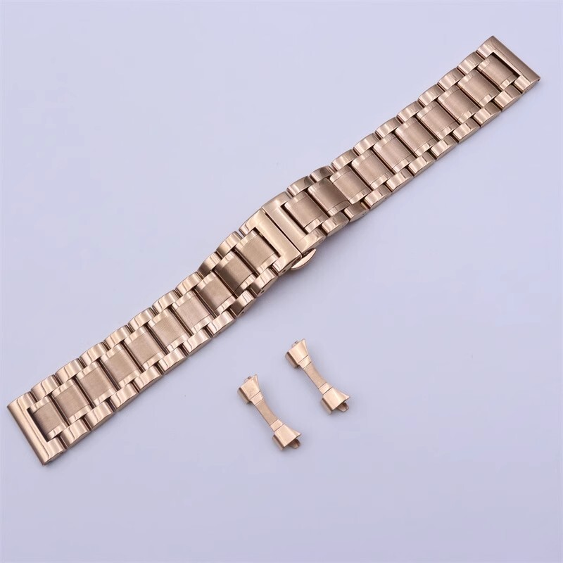 Flat+Curved End Metal Bracelet 10mm-24mm Stainless Steel Watch Strap ...
