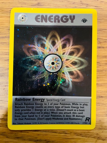 EXCELLENT! 1st Edition Rainbow Energy (17/82) Team Rocket Set Holo ...