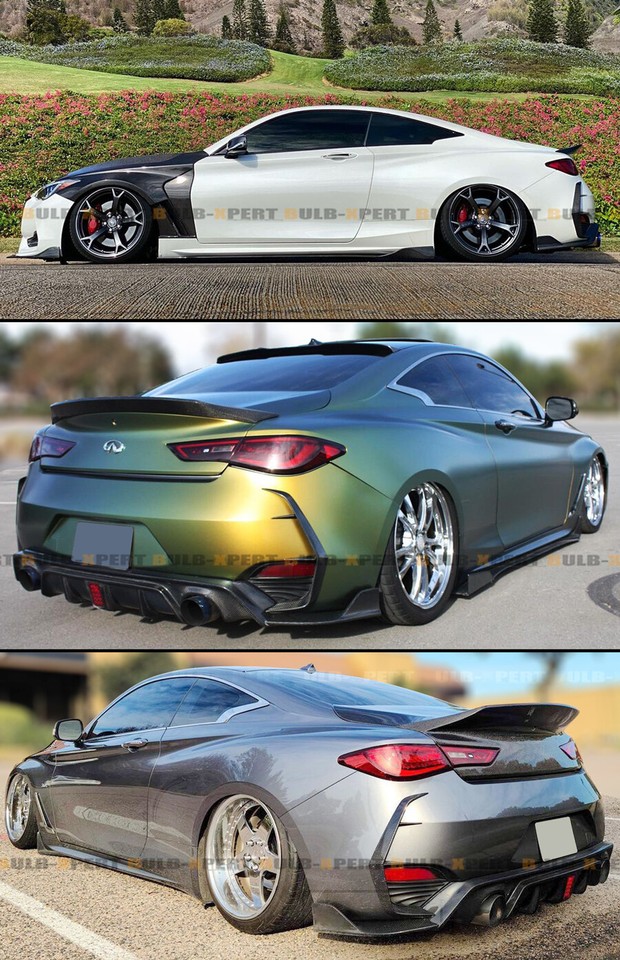 For 17-2022 Infiniti Q60 Carbon Fiber Rear Bumper Side Vent C Blade ...