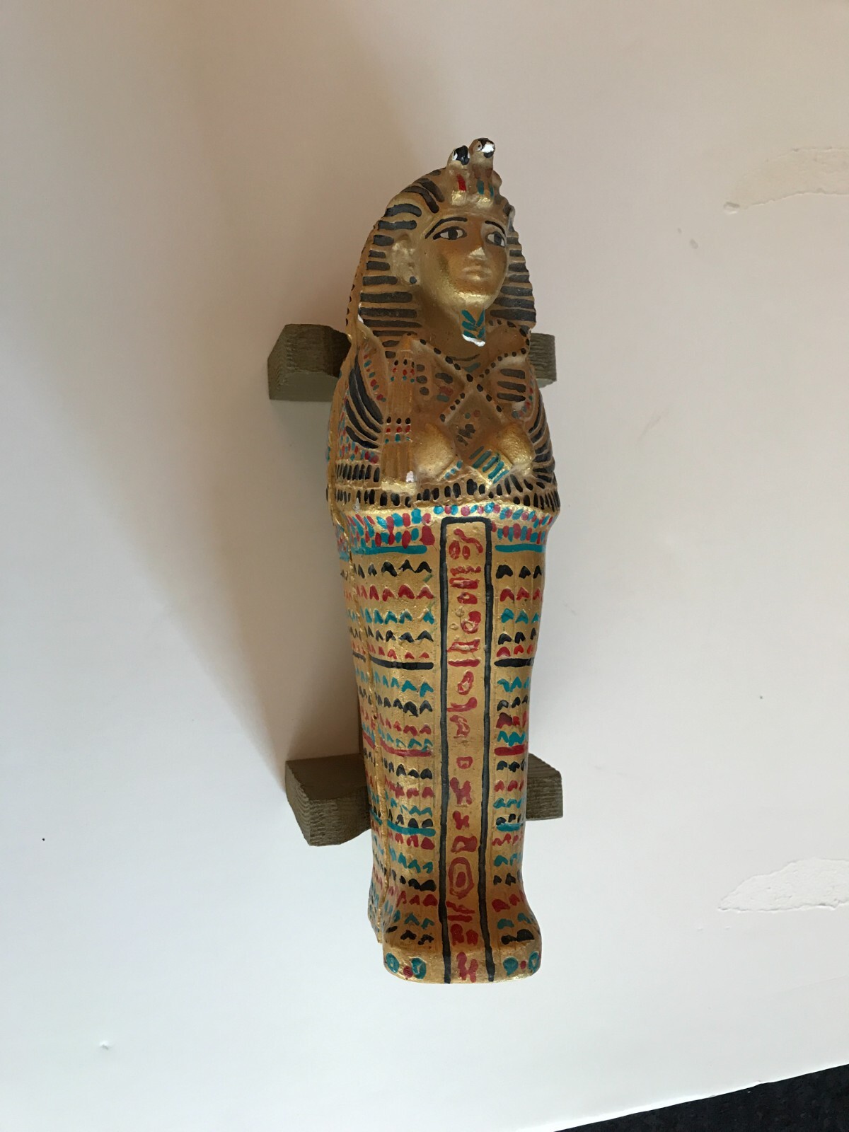Egyptian sarcophagus Tutankhamun small handpainted plaster with mummy ...