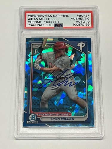 2024 Bowman Chrome Sapphire Aidan Miller Sapphire Auto 1st #BCP-27 PSA ...