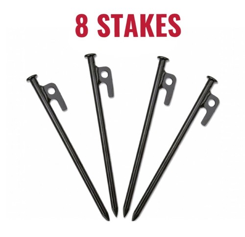 8 x 1ft LONG HEAVY DUTY GAZEBO TENT PEGS COMMERCIAL GRADE STEEL MARQUEE ...