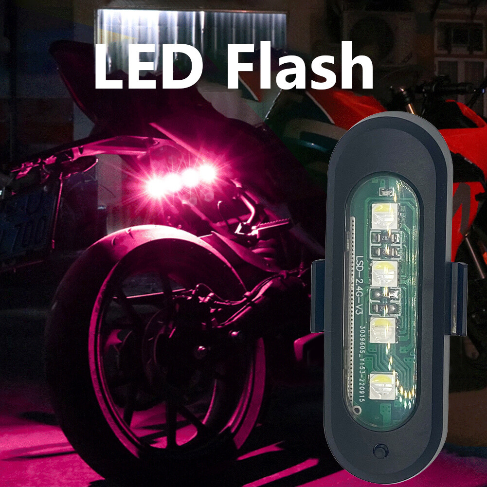A# Universal Motorcycle Lights Type-C Charging LED Warning Signal Light ...