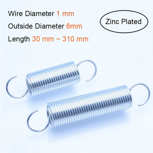 Zinc Plated Expansion Spring With Hook Extension Tension Spring WireØ ...