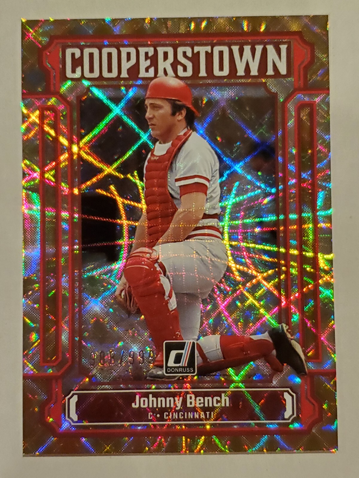 JOHNNY BENCH 2023 Donruss COOPERSTOWN INSERT #'d 988/999 Reds | eBay