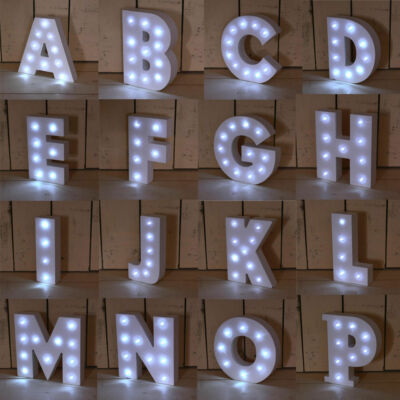 A-Z LED Wooden Stand Up Letters for Parties, Weddings, Decorations ...