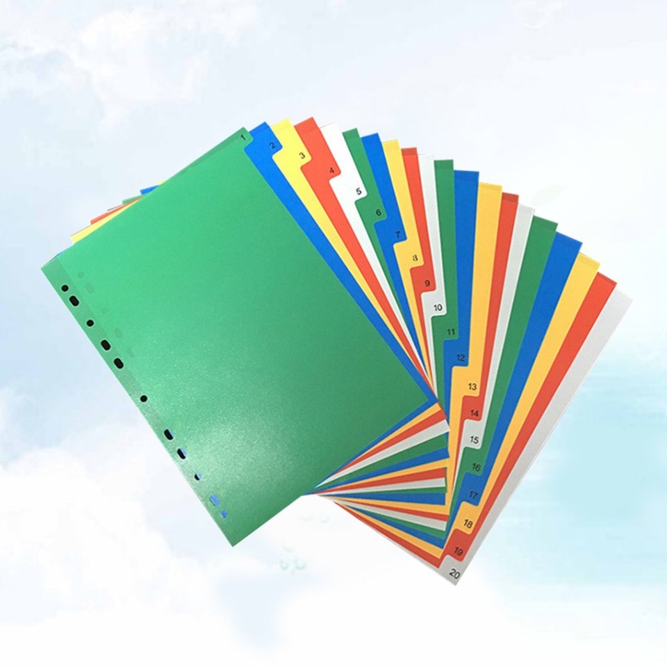 40 PCS Plastic Folder Dividers Insert Indexes Binder Tab Insertable ...