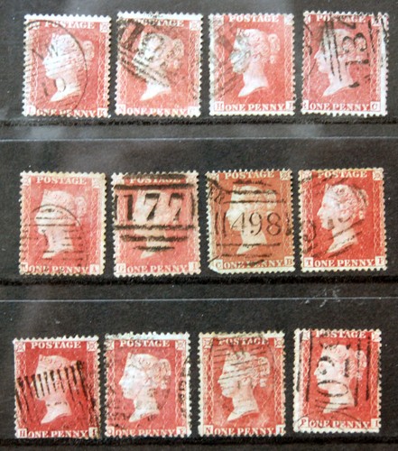 GB 12 Good Used QV Penny Red Stars. | eBay