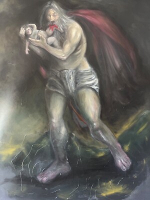 Recreation Saturn Devouring His Son Oil Painting by Matthew Baker | eBay